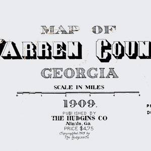 1909 Map of Warren County Georgia - Etsy