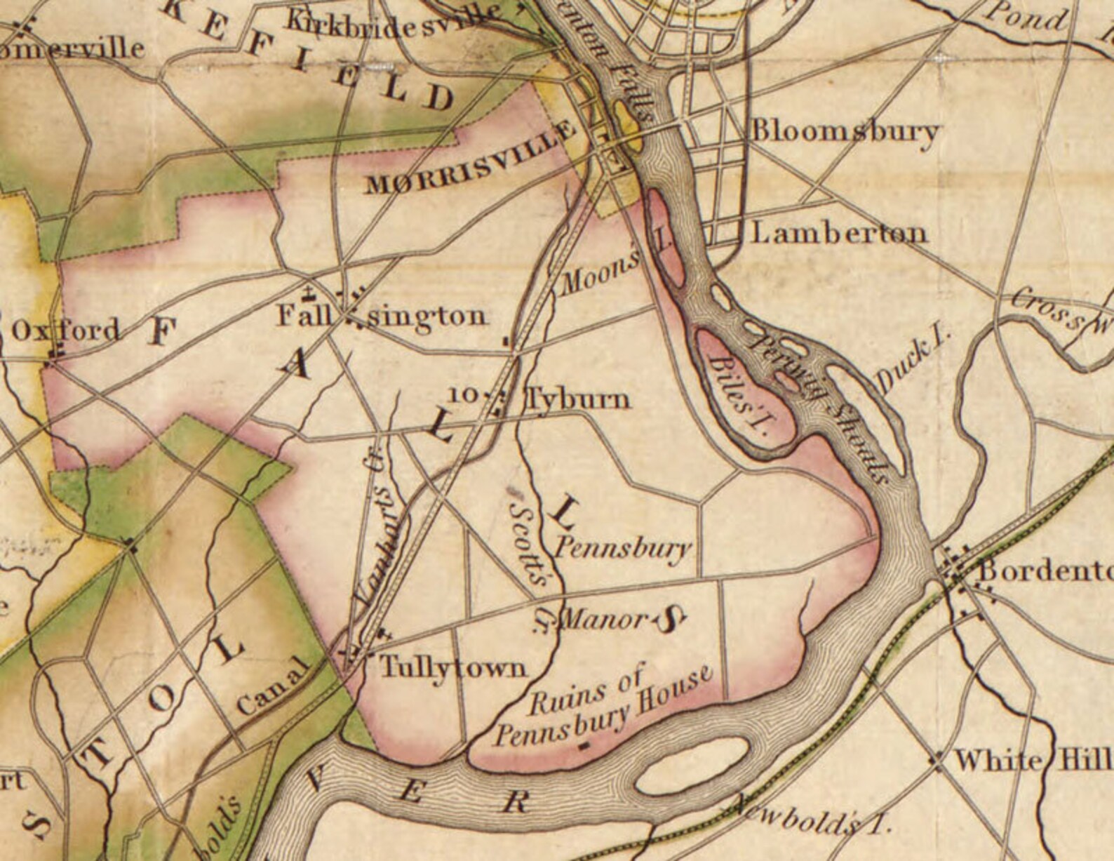 1831 Map of Bucks County Pennsylvania - Etsy