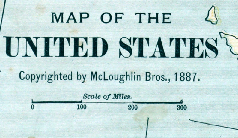 1887 Map of the United States - Etsy