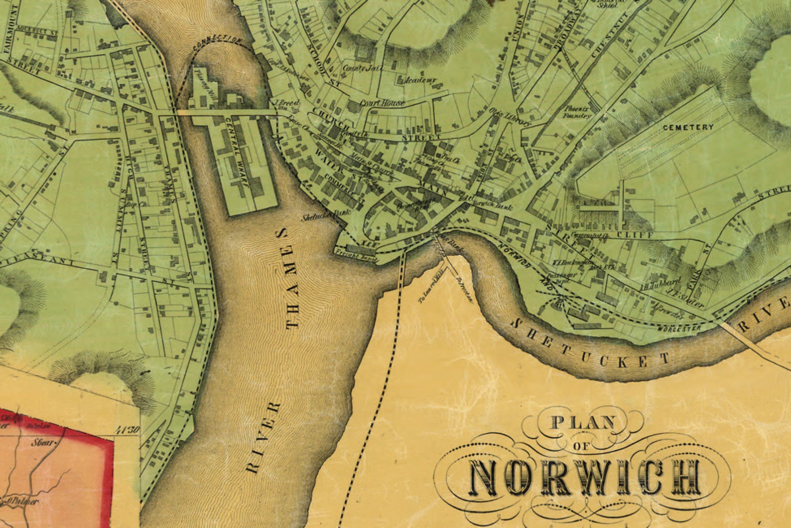 1854 Map of New London County Connecticut Genealogy - Etsy