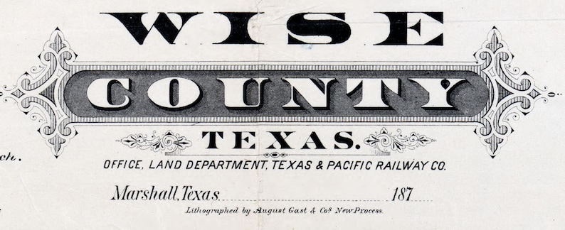 1870 Map of Wise County Texas - Etsy