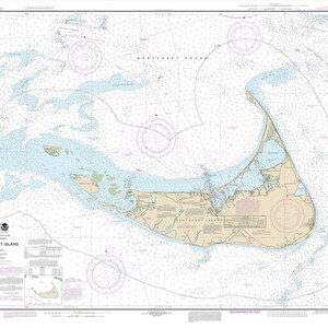 2014 Nautical Map of Nantucket Island Massachusetts - Etsy
