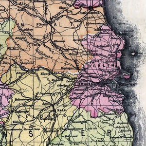 1893 Map of Ireland - Etsy