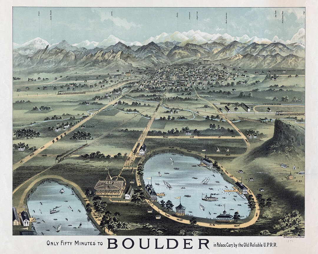 1894 Panoramic Map of Boulder Colorado - Etsy