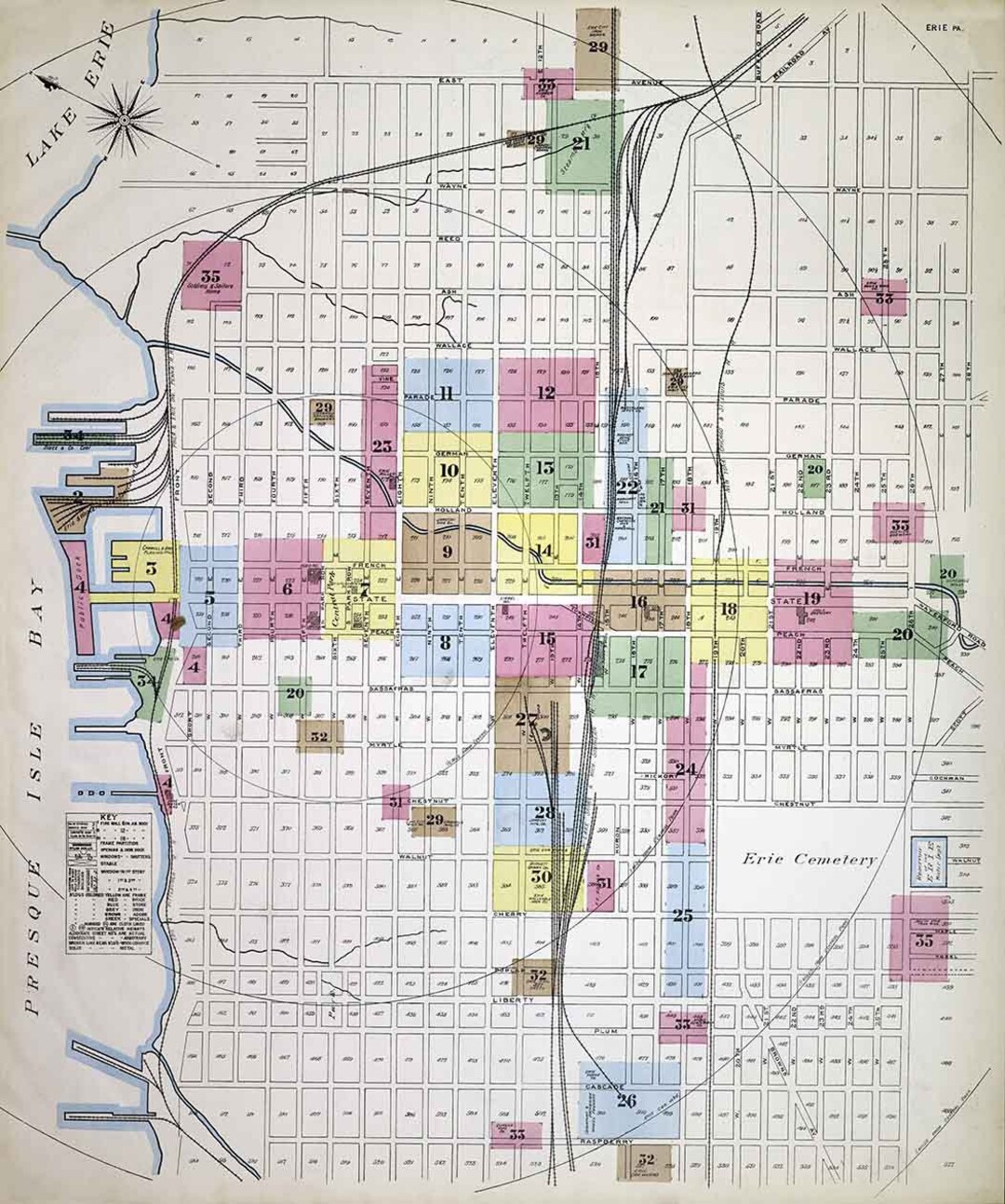1888 Town Map of Erie County Pennsylvania - Etsy