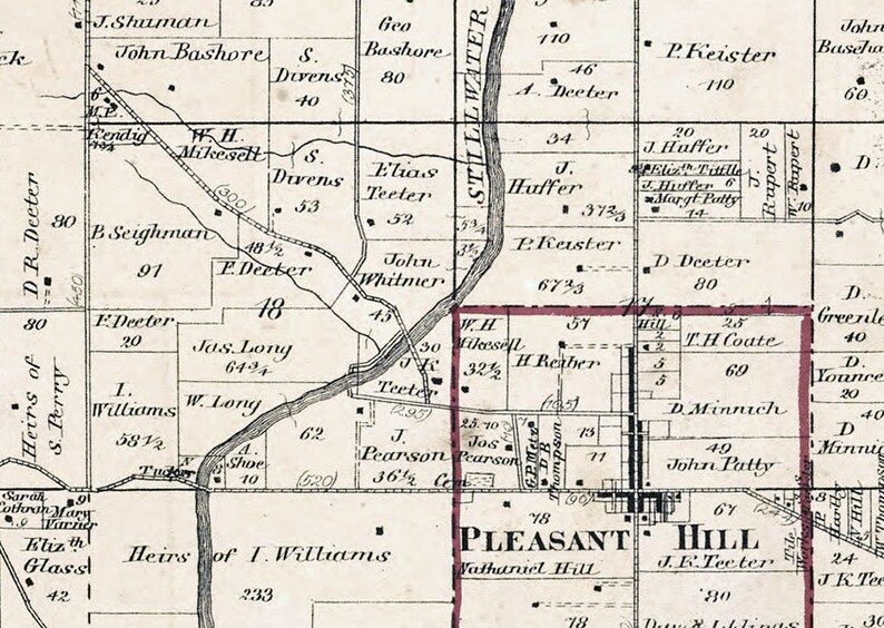 1871 Map of Newton Township Miami County Ohio | Etsy