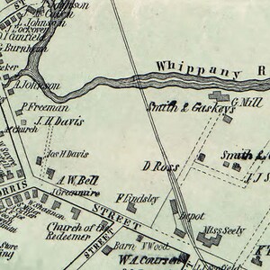 1853 Map of Morristown Morris County New Jersey - Etsy