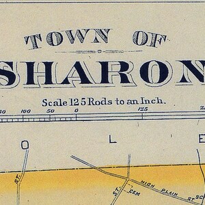 1888 Town Map of Sharon Norfolk County Massachusetts - Etsy