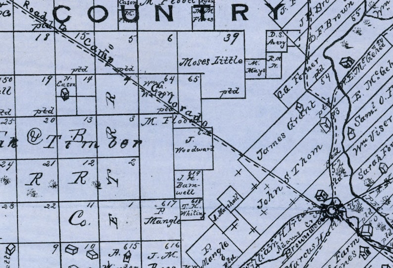 1876 Map of Brown County Texas - Etsy