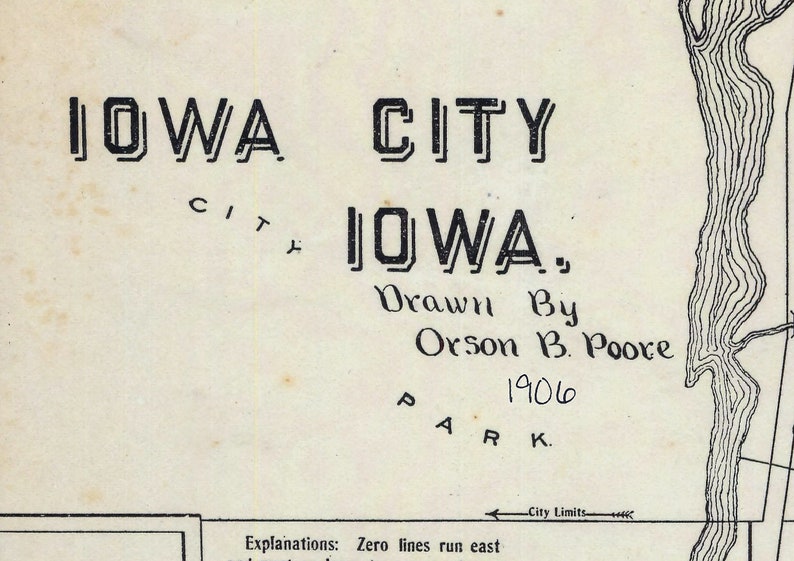 1906 Map of Iowa City Iowa - Etsy