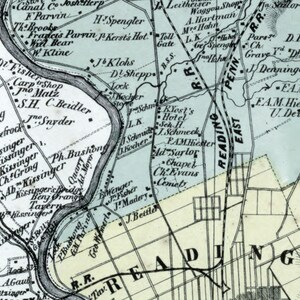 1862 Map of Alsace & Muhlenberg Township Berks County Pennsylvania - Etsy