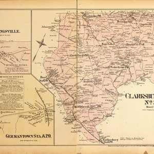 1879 Map of Clarksburgh District Montgomery County Maryland - Etsy
