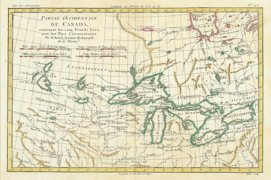 1787 Map of the Great Lakes - Etsy