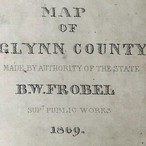 1869 Map of Glynn County Georgia - Etsy