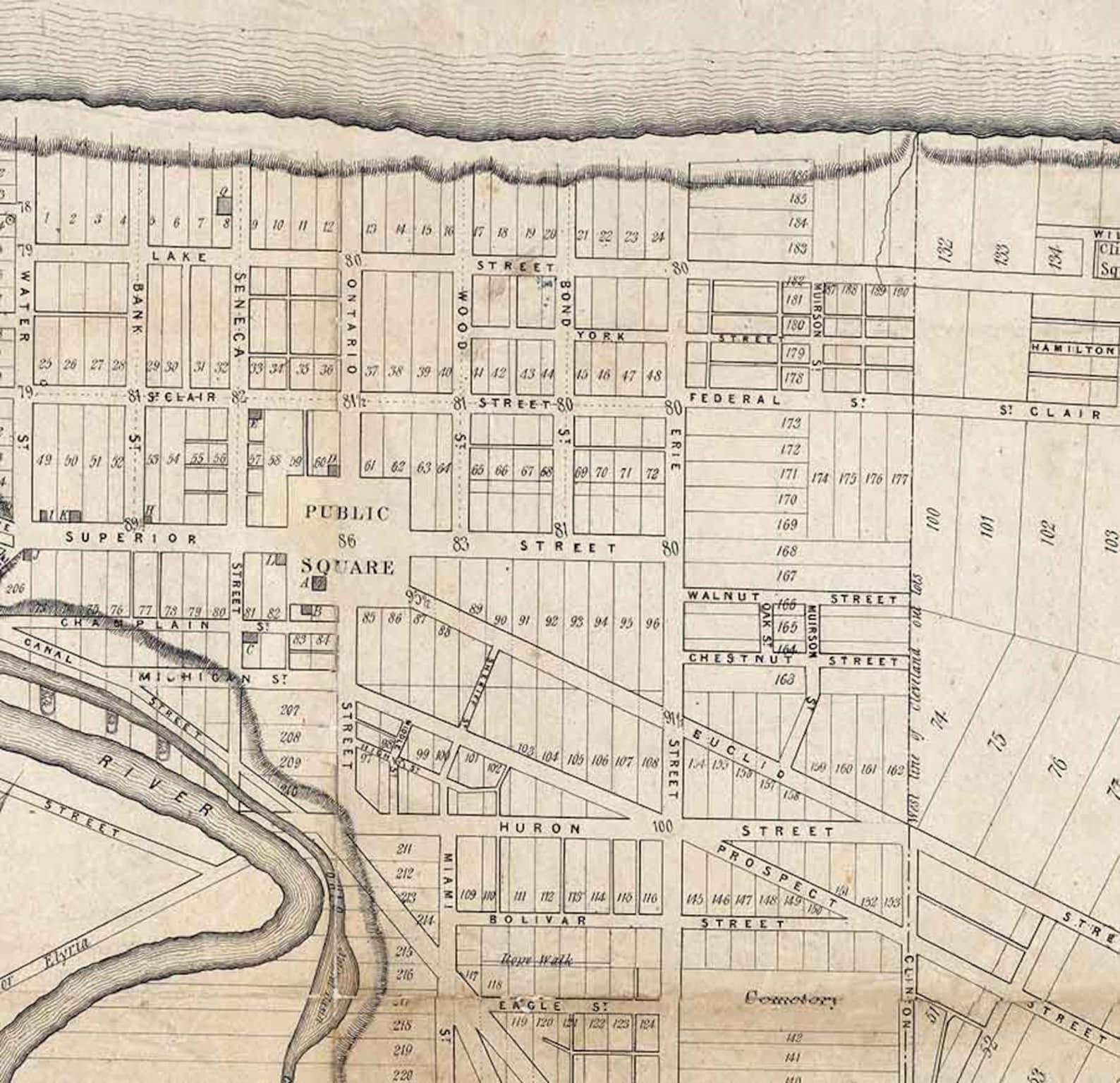 1835 Map of Cleveland Ohio and Environs - Etsy