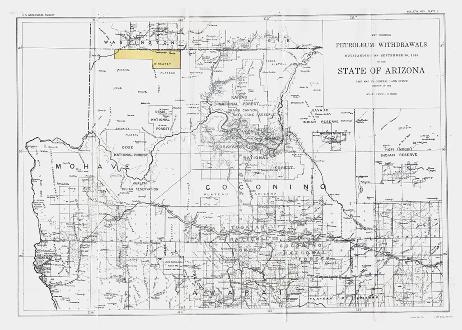 1916 Map of Arizona Petroleum Sites - Etsy
