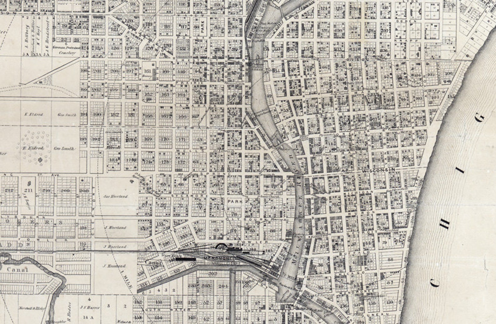 1858 Map of Milwaukee Wisconsin | Etsy