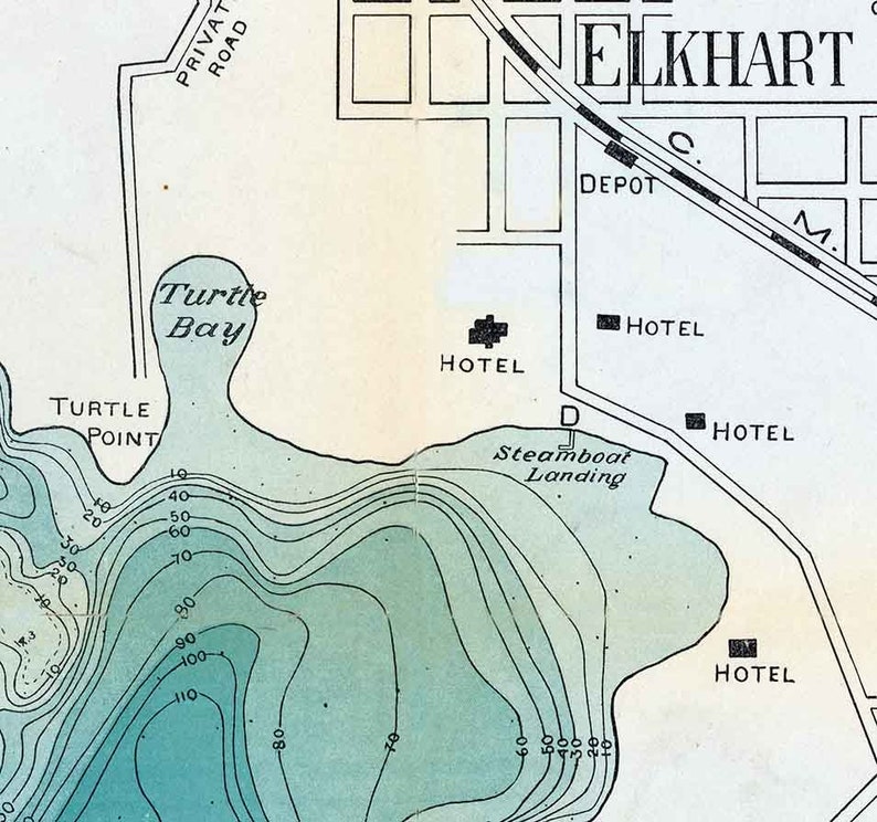 1898 Map of Elkhart Lake Sheboygan County Wisconsin - Etsy