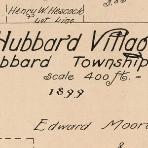 1899 Map of Hubbard Village Trumbull County Ohio - Etsy