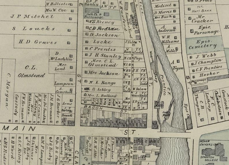 1876 Map of Le Roy Village Genesee County New York | Etsy