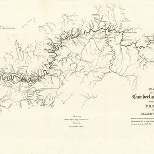 1834 Map of the Cumberland River Tennessee - Etsy