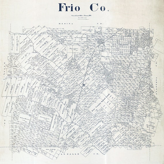 1893 Farm Line Map of Frio County Texas | Etsy