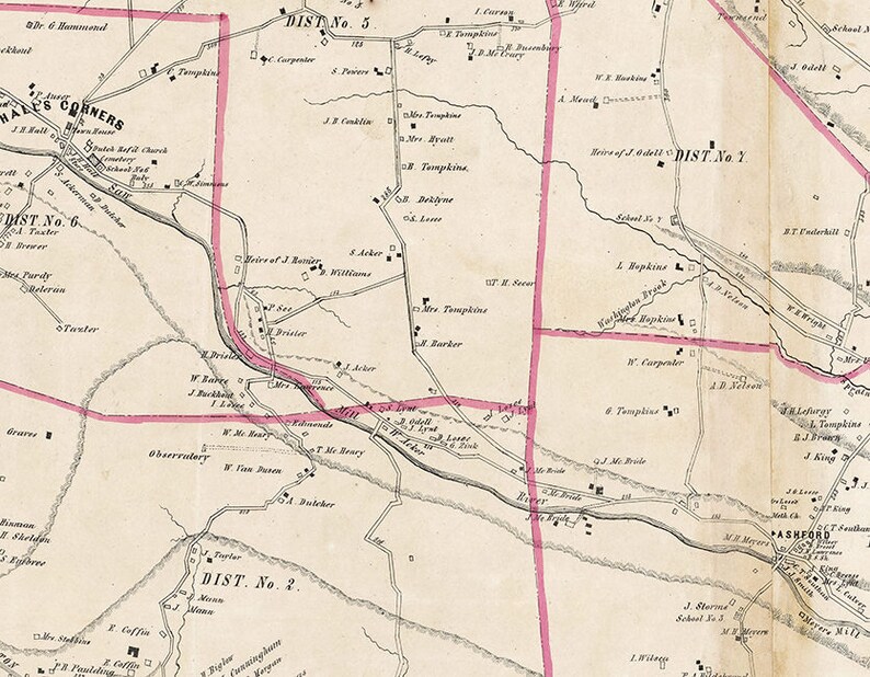 1857 Map of Greenburgh Westchester County New York - Etsy Canada