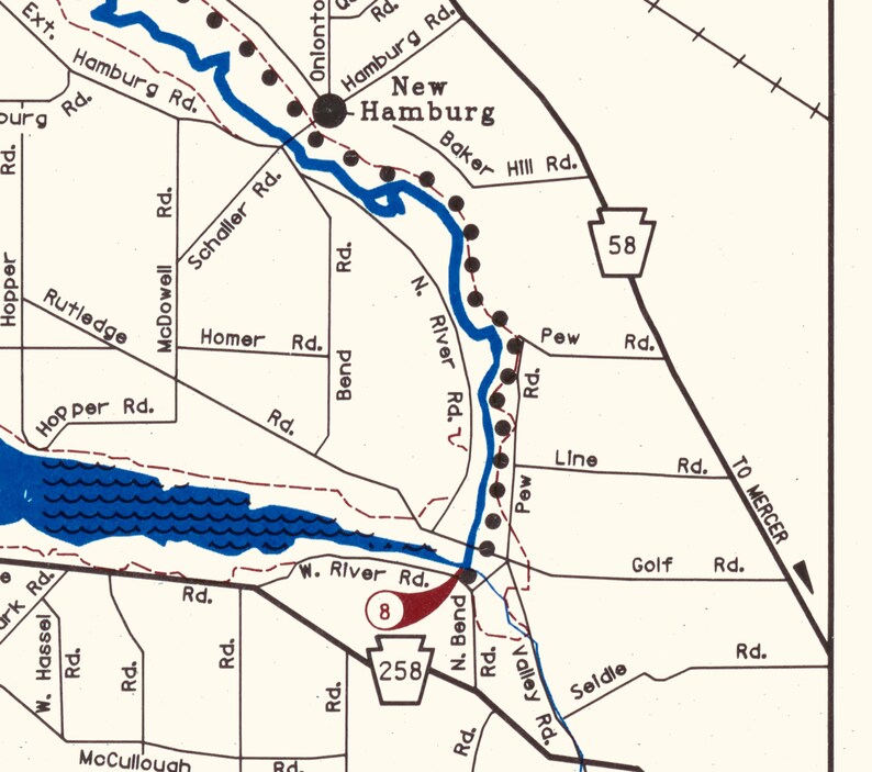 1995 Map of Shenango Lake Pennsylvania and Ohio - Etsy