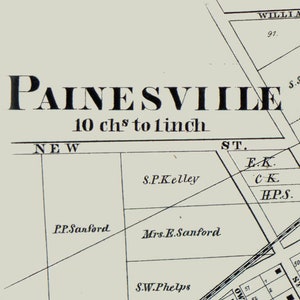 1857 Town Map of Painesville Lake County Ohio - Etsy