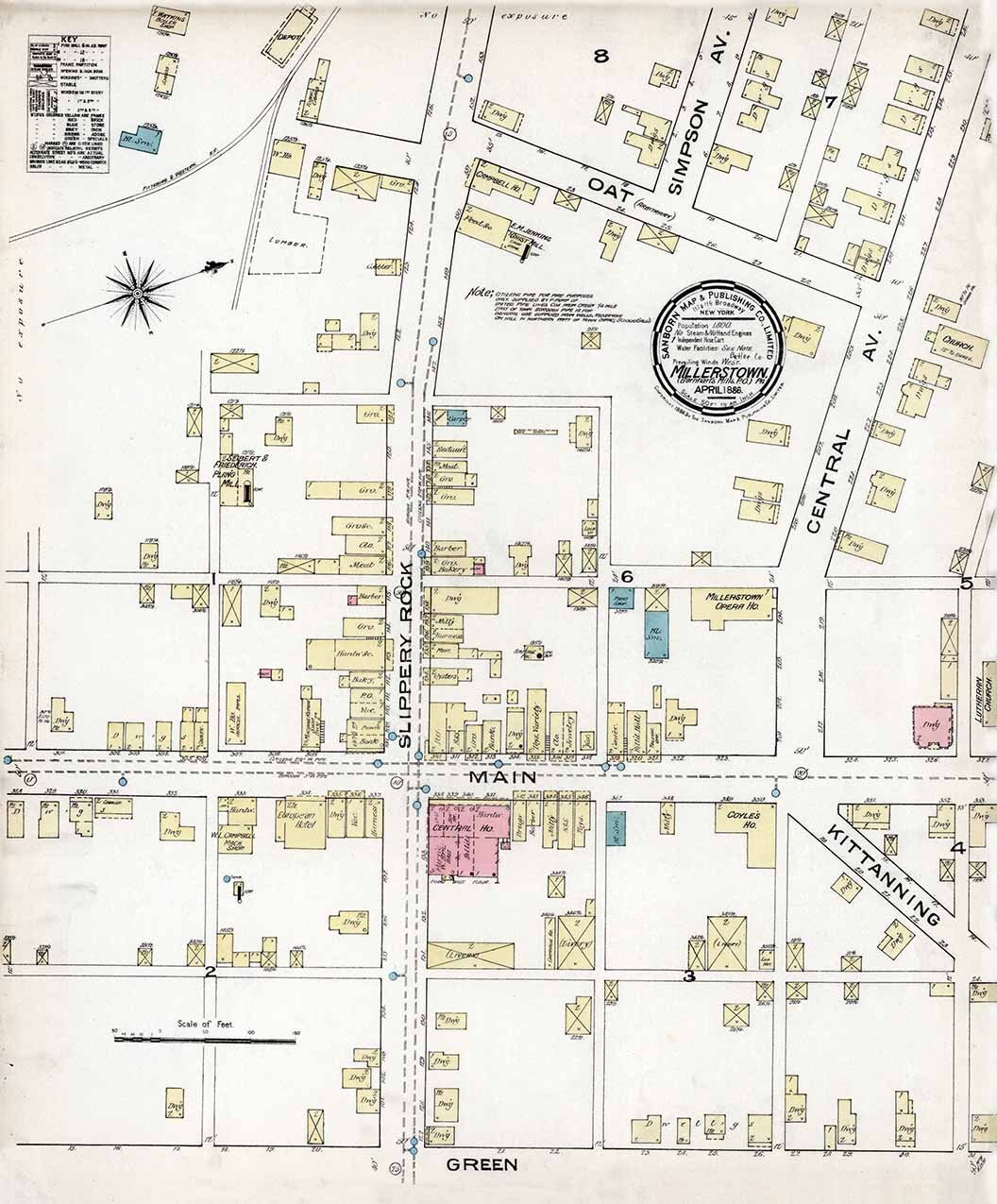 1886 Town Map of Millerstown Butler County Pennsylvania - Etsy