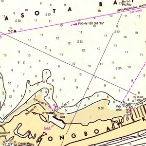 1996 Nautical Chart Map of Sarasota Bay Florida - Etsy