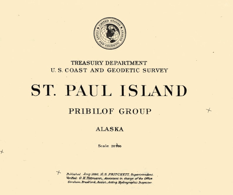 1898 Map of Saint Paul Island Alaska - Etsy