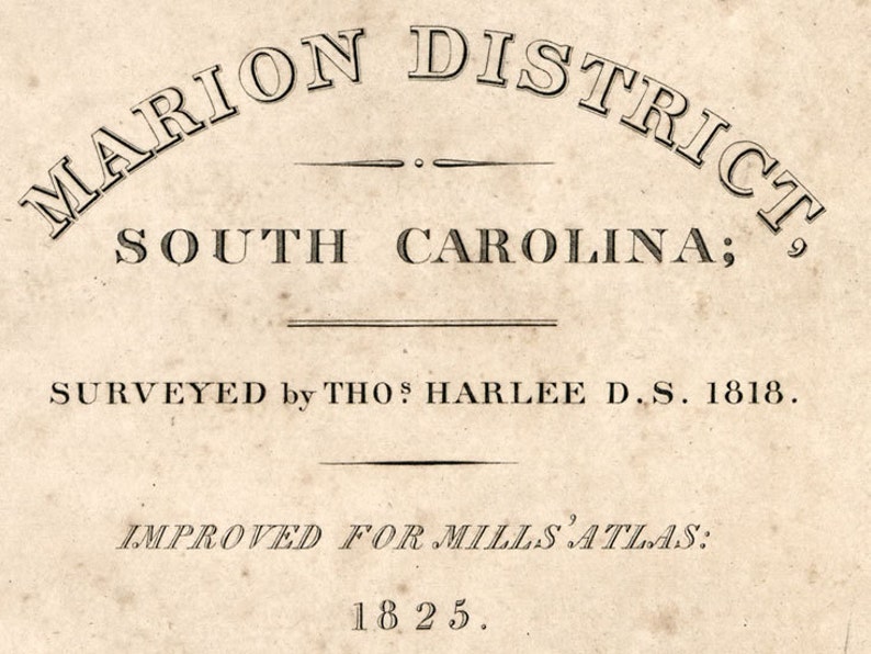1825 Map of Marion County South Carolina Genealogy History | Etsy