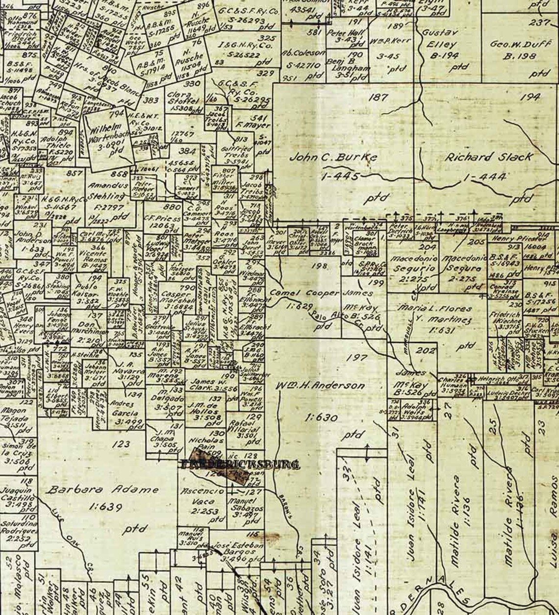 1918 Farm Line Map of Gillespie County Texas - Etsy