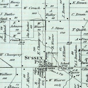 1873 Map of Lisbon Township Waukesha County Wisconsin - Etsy