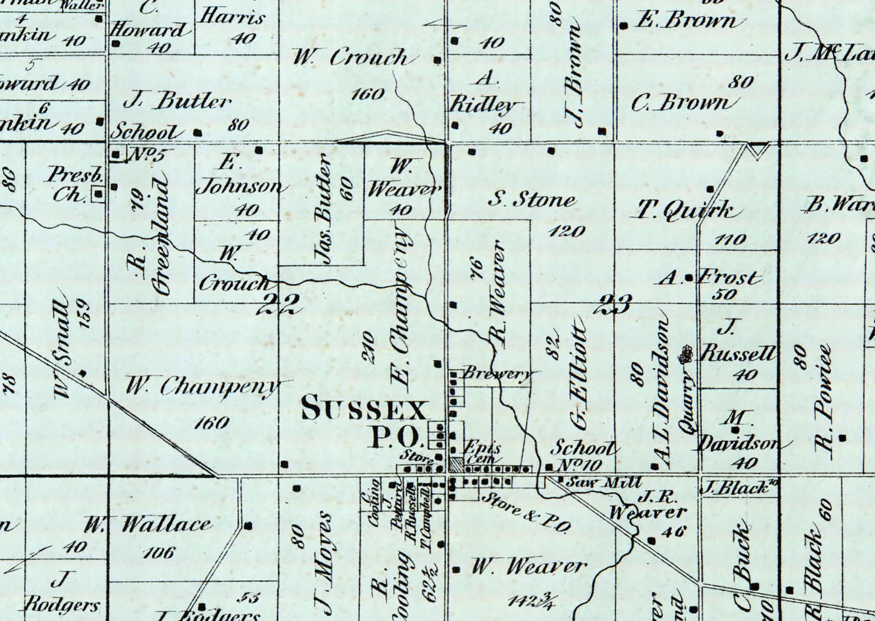 1873 Map of Lisbon Township Waukesha County Wisconsin - Etsy