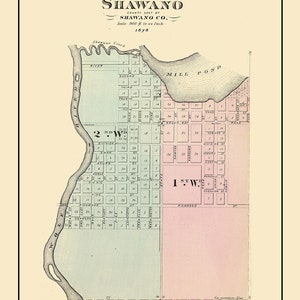 1878 Map of Shawano Wisconsin - Etsy