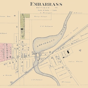 1889 Town Map of Embarrass Waupaca County Wisconsin - Etsy