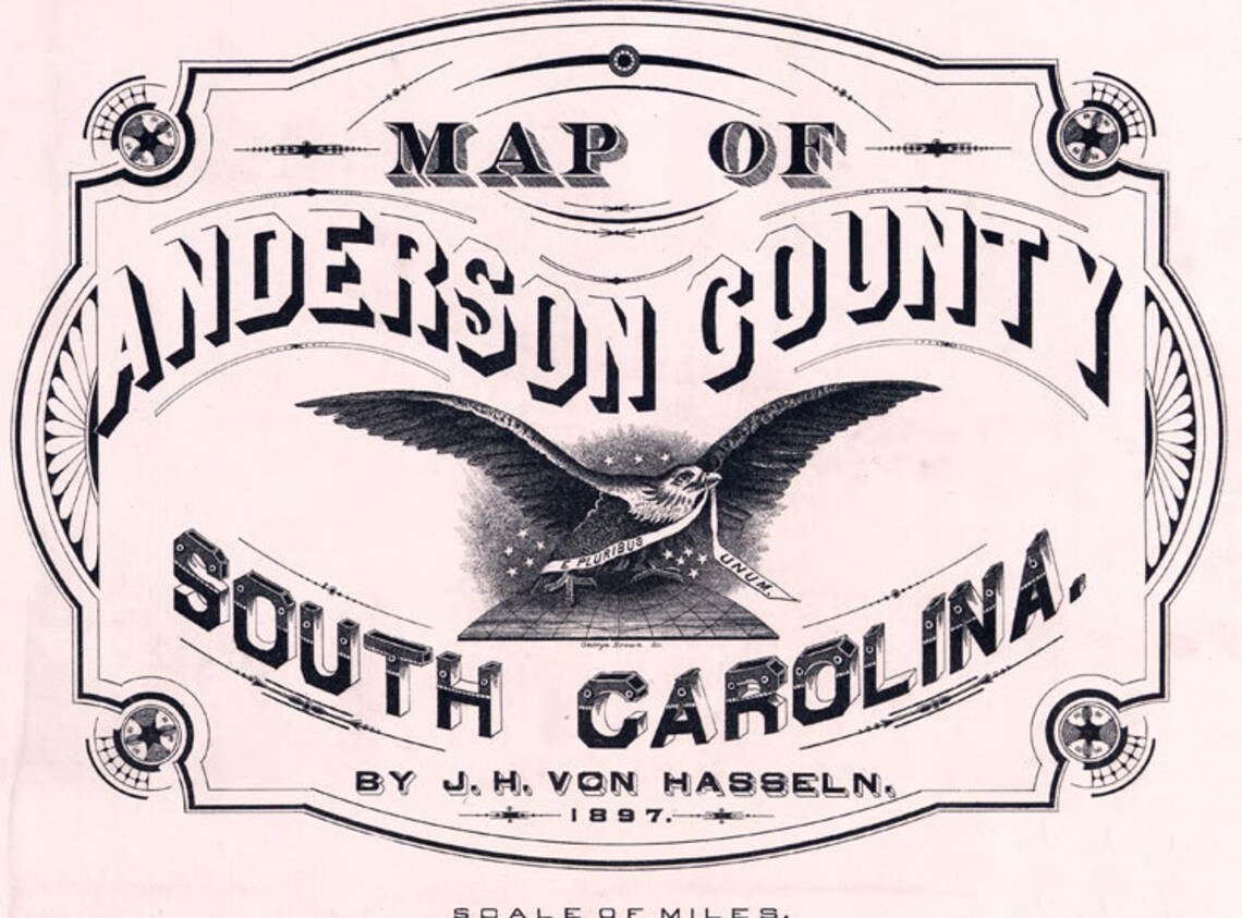 1897 Map of Anderson County South Carolina Family Names | Etsy