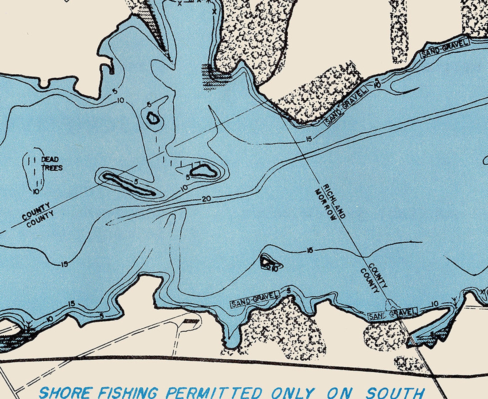 1960 Map of Clear Fork Reservoir Richland and Morrow County - Etsy UK