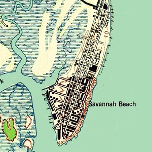 1945 Map of Tybee Island Georgia Savannah Beach - Etsy
