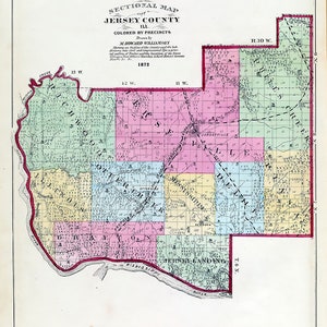 1872 Map of Jersey County Illinois - Etsy