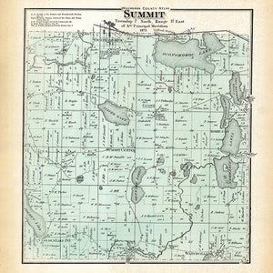 1873 Map of Summit Township Waukesha County Wisconsin - Etsy