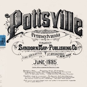 1885 Town Map of Pottsville Schuylkill County Pennsylvania - Etsy