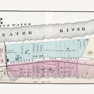 1876 Town Map of Boalsville Beaver County Pennsylvania - Etsy Australia