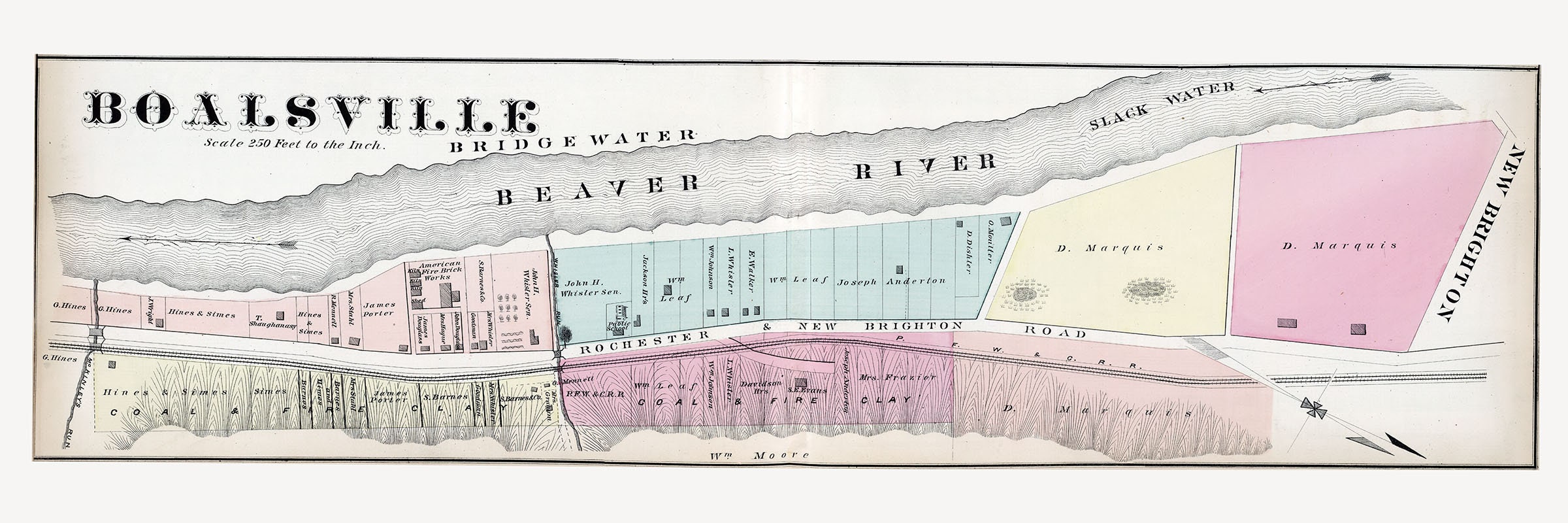 1876 Town Map of Boalsville Beaver County Pennsylvania - Etsy Australia