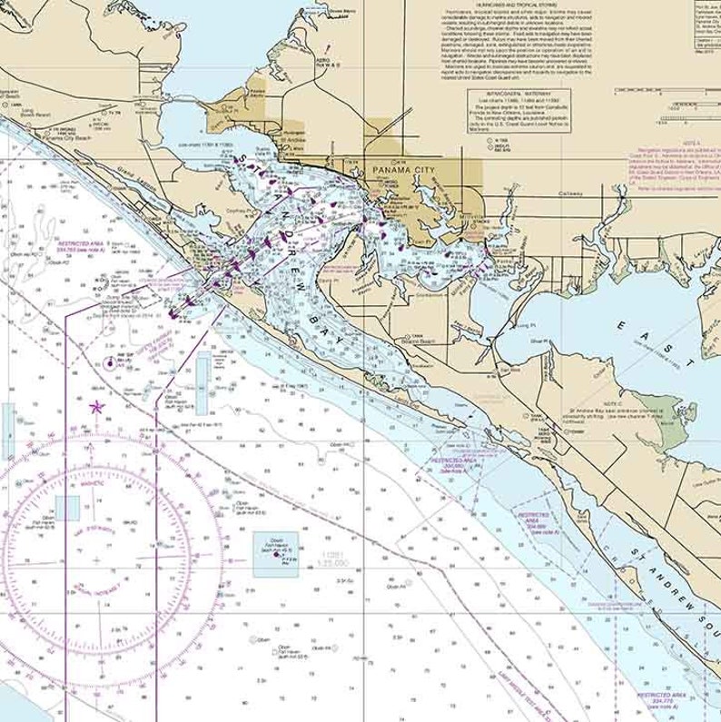 2017 Nautical Map of St Joseph and St Andrew Bays Florida | Etsy