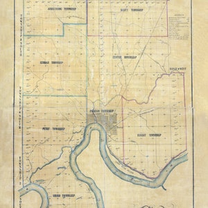 1857 Map of Vanderburgh County Indiana - Etsy