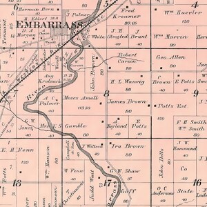 1889 Map of Matteson Township Waupaca County Wisconsin - Etsy