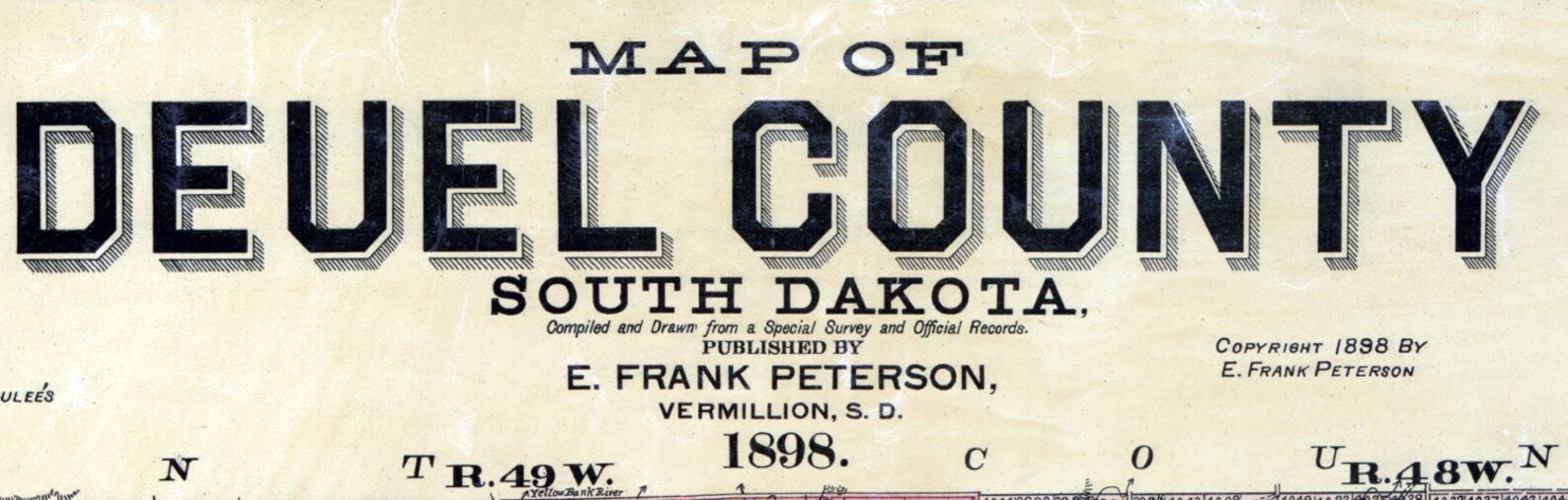 1899 Map of Deuel County South Dakota Clear Lake | Etsy